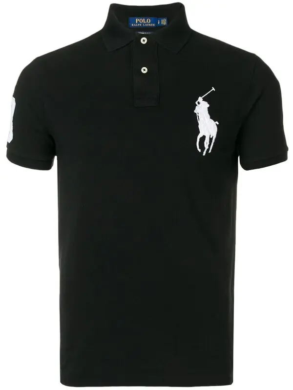 Polo Ralph Lauren Logo Embroidered Polo Shirt - Black