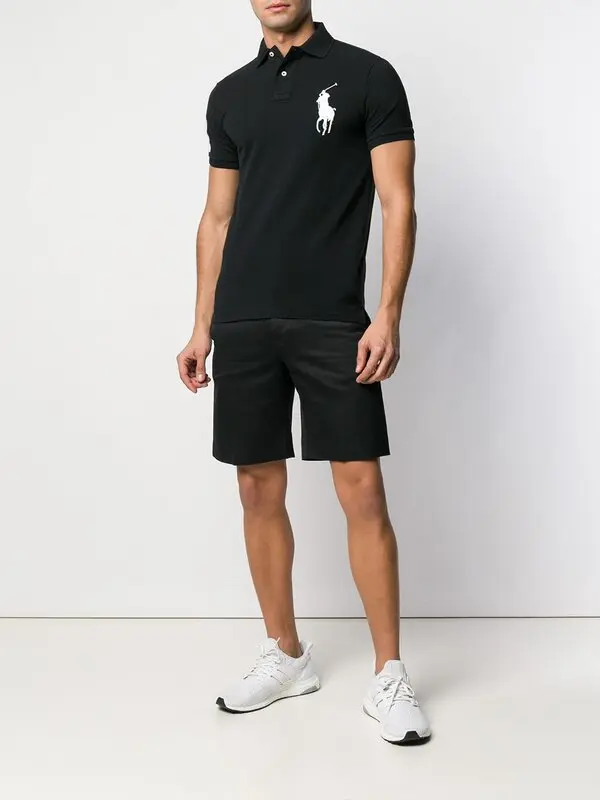Polo Ralph Lauren Logo Embroidered Polo Shirt - Black