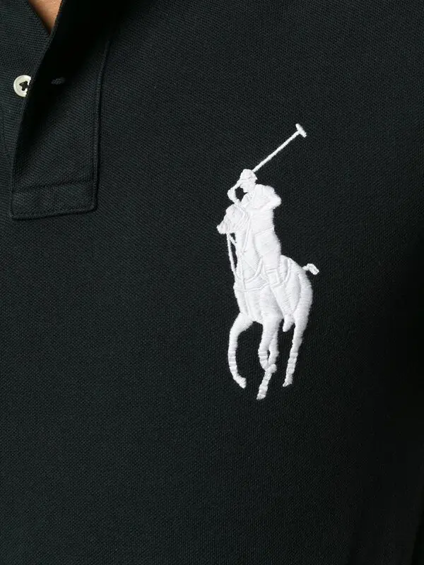 Polo Ralph Lauren Logo Embroidered Polo Shirt - Black