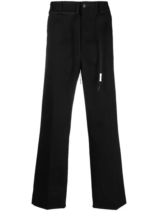 Marni Cord-Belt Wide-Leg Trousers In Black 60% Off Editorialist