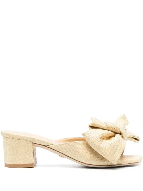 STUART WEITZMAN Loveknot 50 Block Slides - Neutrals