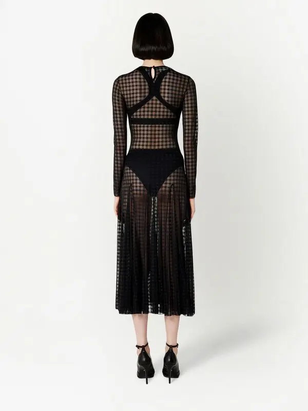 AMI Paris Checked Midi Dress
