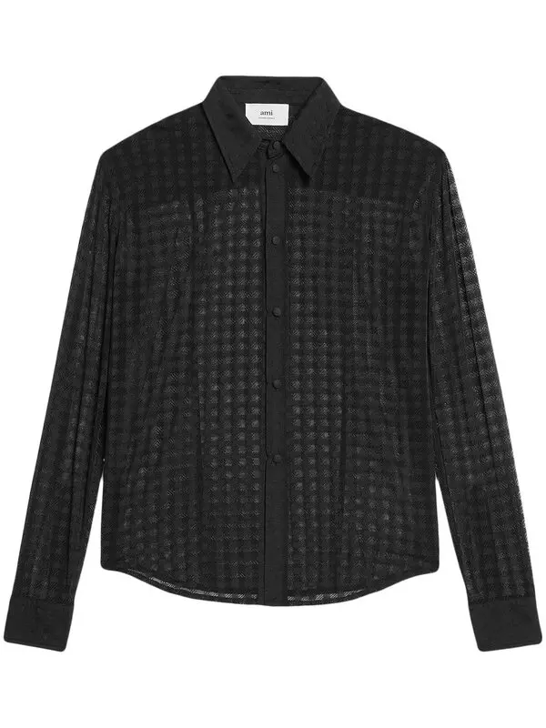 AMI Paris Semi-sheer Check Shirt