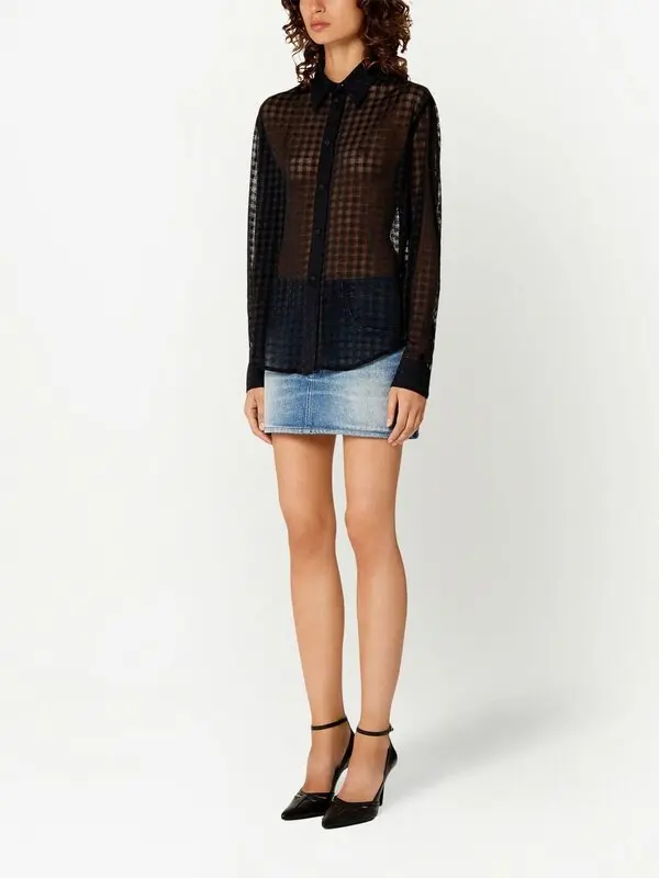 AMI Paris Semi-sheer Check Shirt