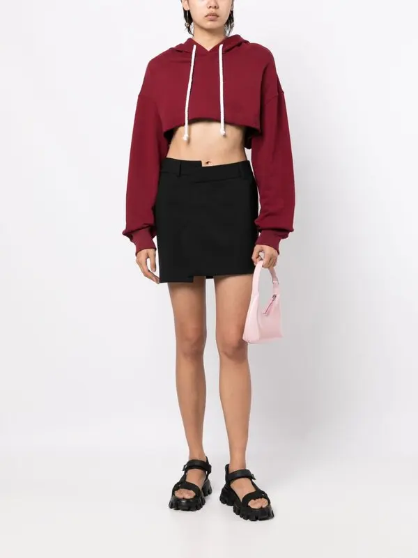 Monse Cropped Cotton Hoodie With Logo Detail