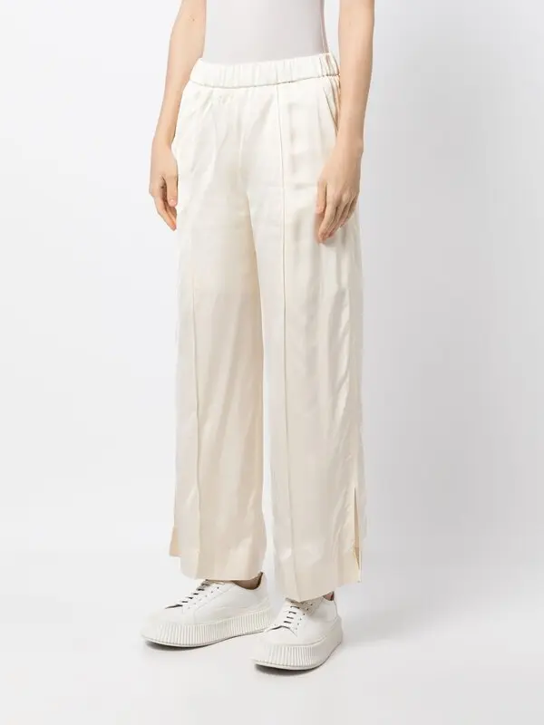 JIL SANDER Elasticated-waist Wide-leg Trousers - White