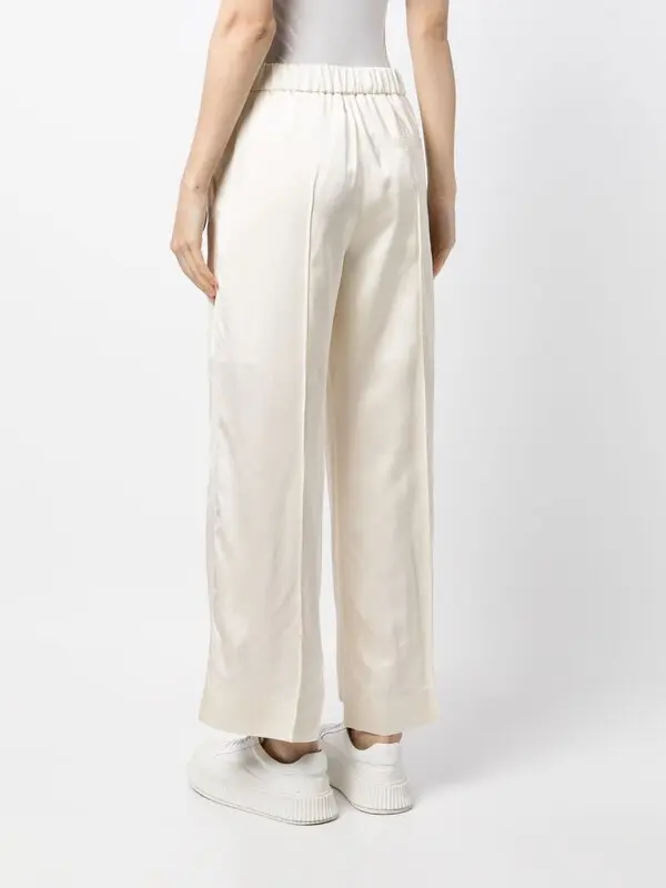 JIL SANDER Elasticated-waist Wide-leg Trousers - White