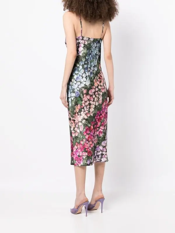 FLEUR DU MAL All-over Rose-print Slip Dress