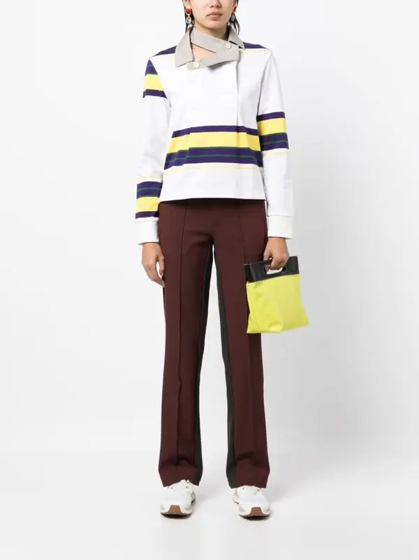 Kolor Striped Sweatshirt With Deconstructed Collar