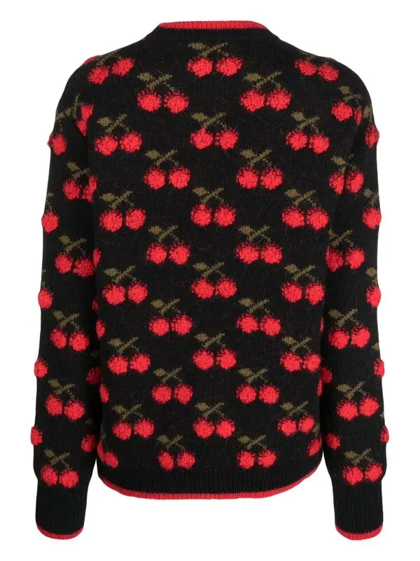 La DoubleJ Cherry-print Jumper - Black