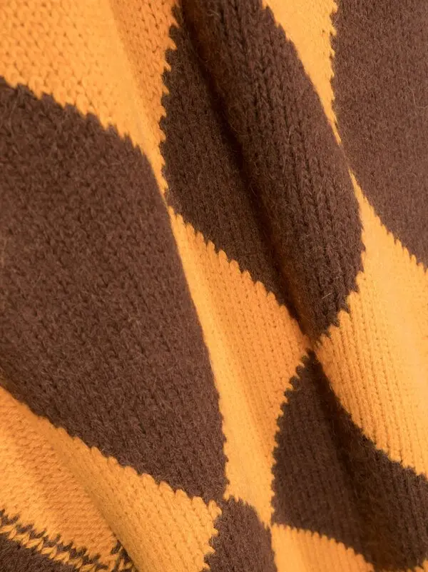 La DoubleJ Argyle-pattern Knitted Scarf - Yellow
