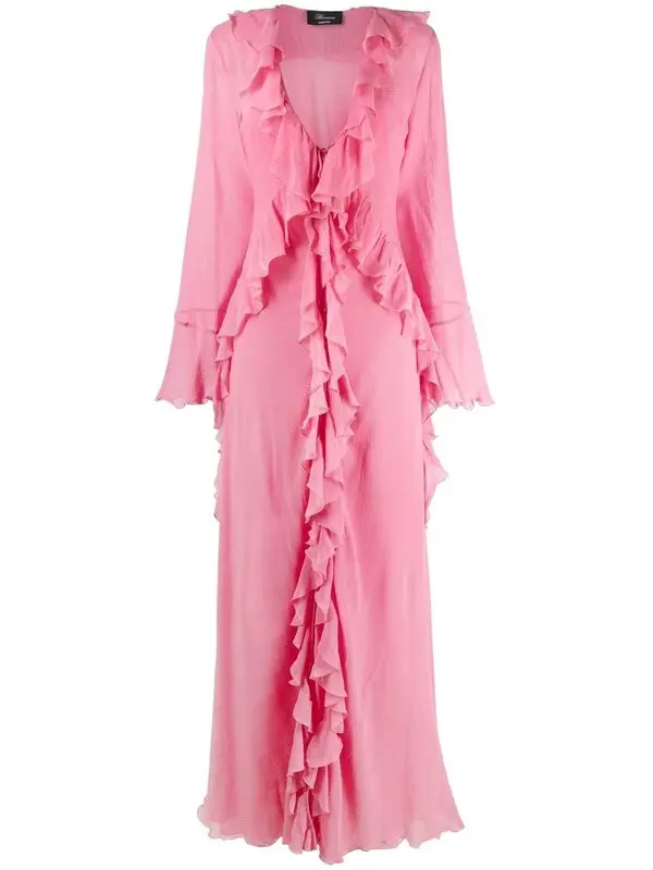 Blumarine Ruffled Chiffon Gown