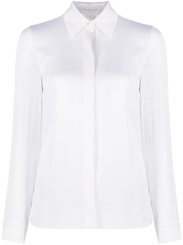 Michael Kors Hansen Charmeuse Long-sleeve Shirt