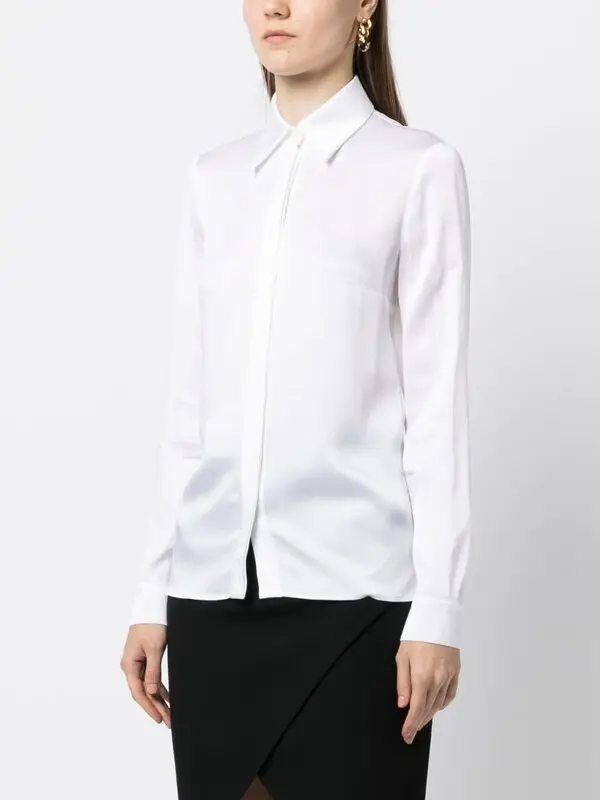 Michael Kors Hansen Charmeuse Long-sleeve Shirt