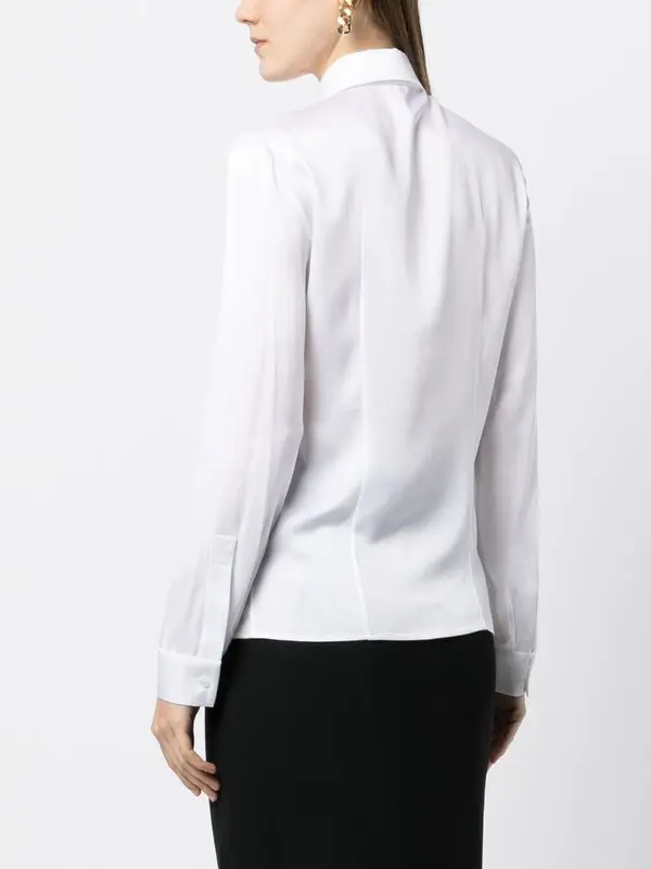 Michael Kors Hansen Charmeuse Long-sleeve Shirt