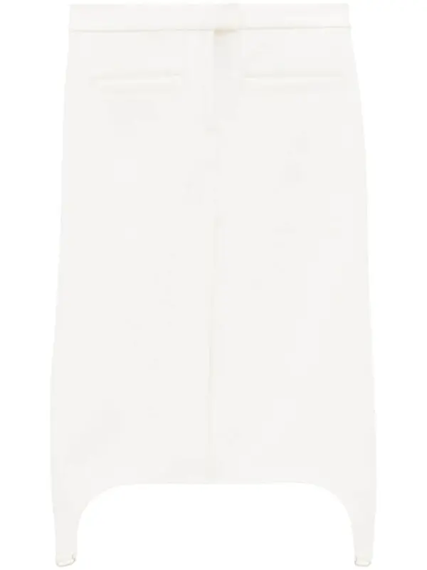 COURREGES Twill Suspenders Midi Skirt - White
