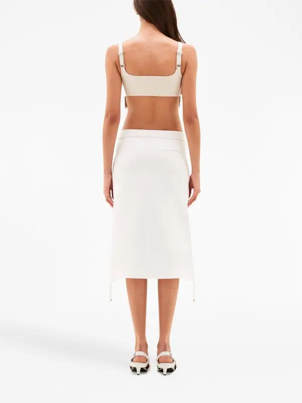 COURREGES Twill Suspender Midi Skirt