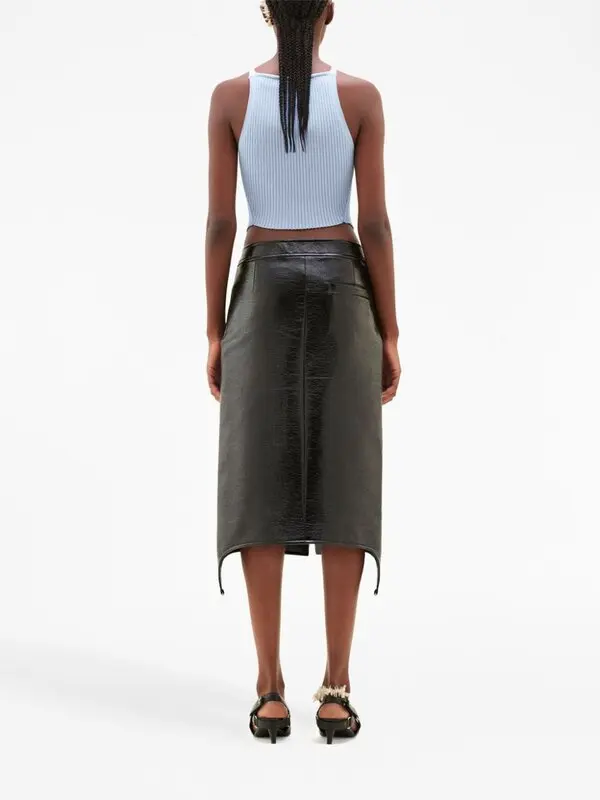 COURREGES Pointy Rib-knit Tank Top - Blue