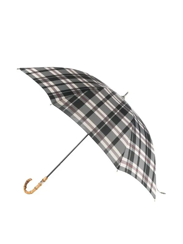 Mackintosh Heriot Whangee Handle Umbrella - Grey