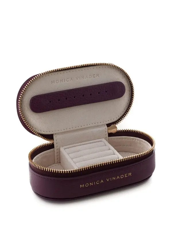 Monica Vinader Oval Pebbled-leather Jewellery Box