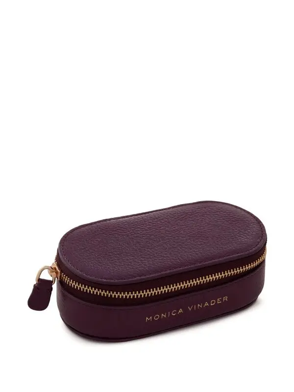Monica Vinader Oval Pebbled-leather Jewellery Box - Purple