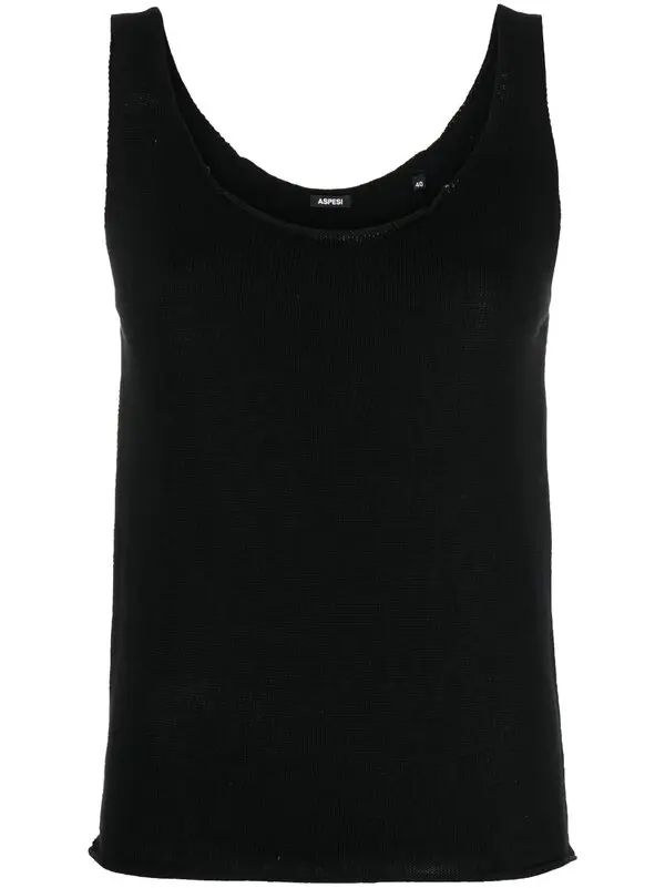 Aspesi Scoop Neck Knit Top - Black