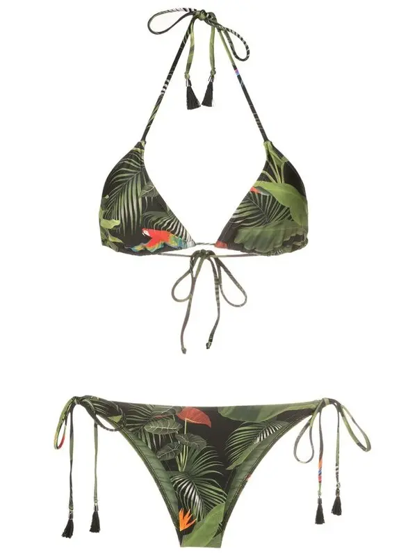 LYGIA & NANNY Maya Tassel-embellished Bikini - Green