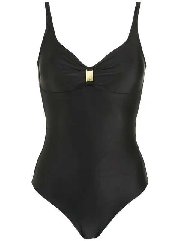 LYGIA & NANNY Roberta Logo-plaque Swimsuit - Black