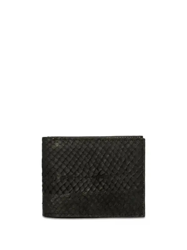 OSKLEN Textured Leather Bi-fold Wallet - Black
