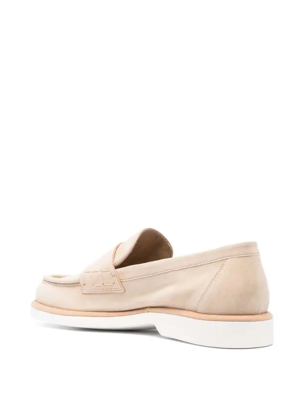 Santoni Almond-toe Suede Loafers