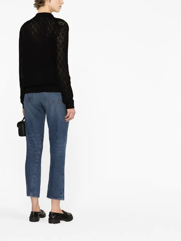 BARRIE Pointelle-knit Cashmere Top