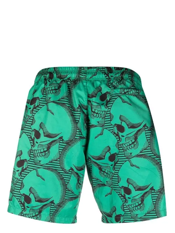 Philipp Plein Skull-print Swim Shorts - Green