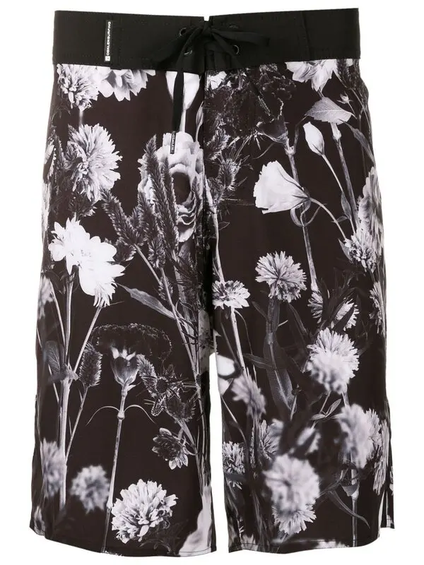 OSKLEN Floral-print Surf Shorts - Black