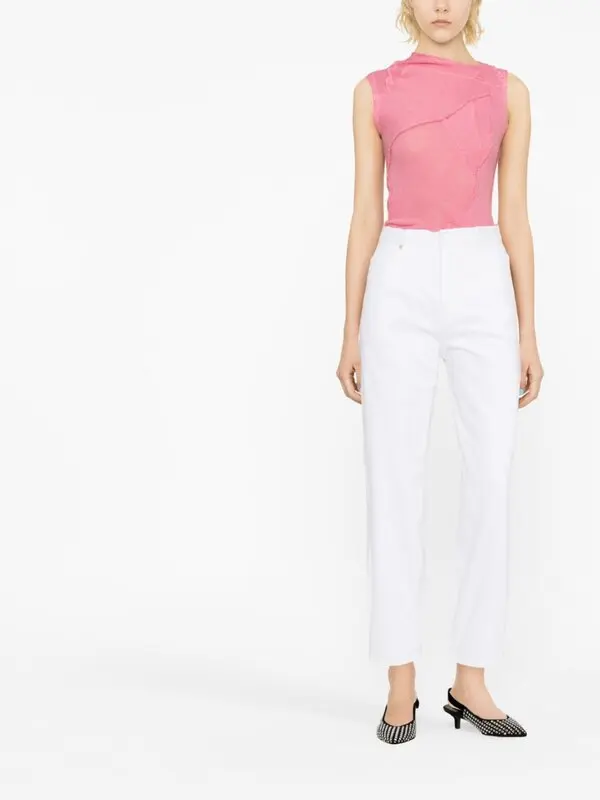 FRAME High-rise Barrel Jeans - White