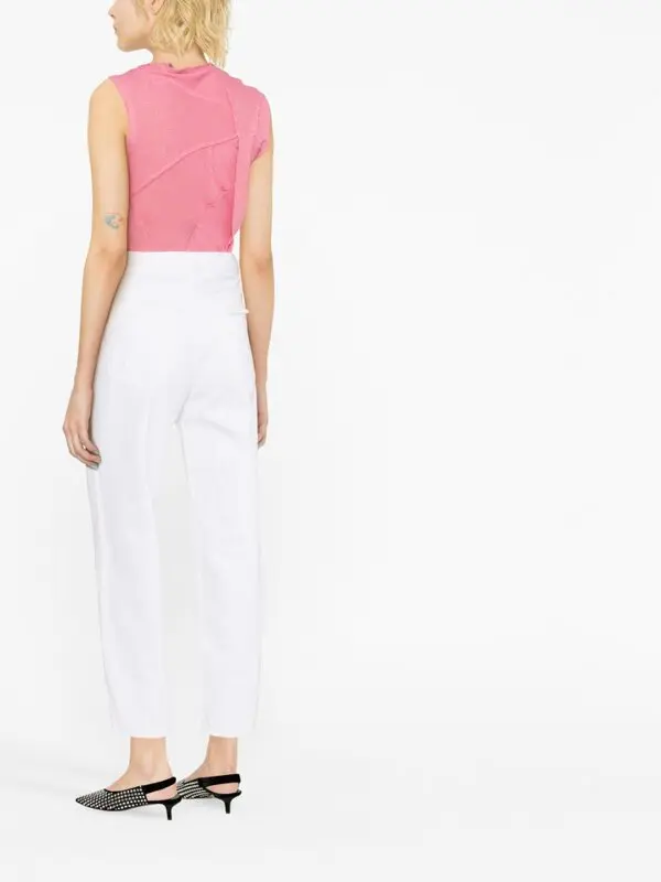 FRAME High-rise Barrel Jeans - White