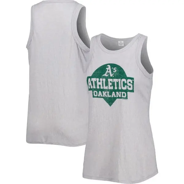 SOFT AS A GRAPE Oakland Athletics Tri-blend Tank Top - Gray