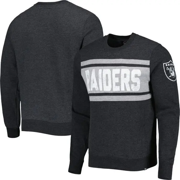 '47 Heathered Las Vegas Raiders Bypass Tribeca Pullover Sweatshirt
