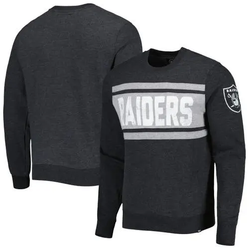 '47 Heathered Las Vegas Raiders Bypass Tribeca Pullover Sweatshirt