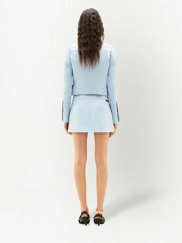 COURREGES Curved Twill Mini Skirt