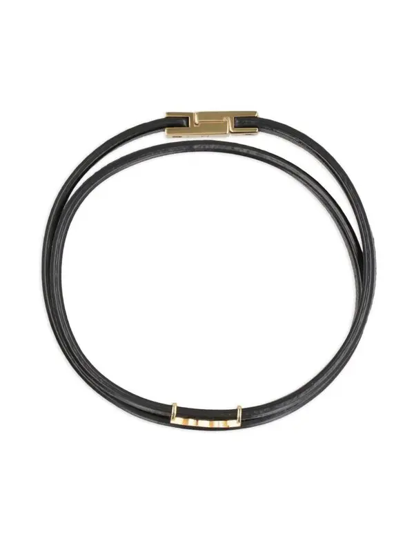Saint Laurent Double-wrap Leather Bracelet