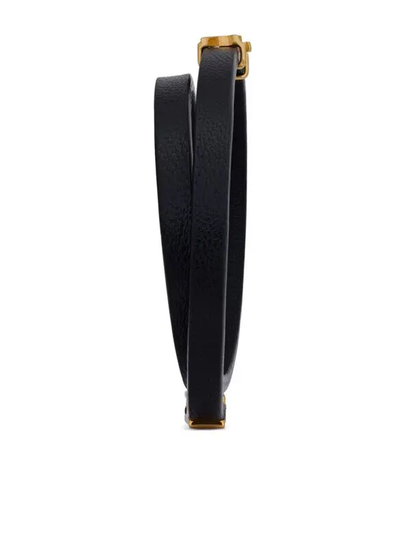 Saint Laurent Double-wrap Leather Bracelet