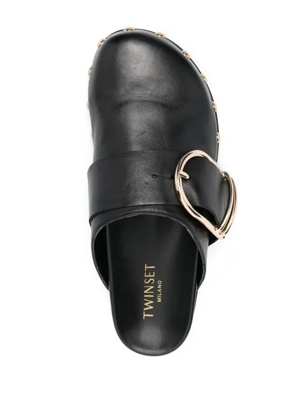 TWINSET Buckle-fastened Leather Mules