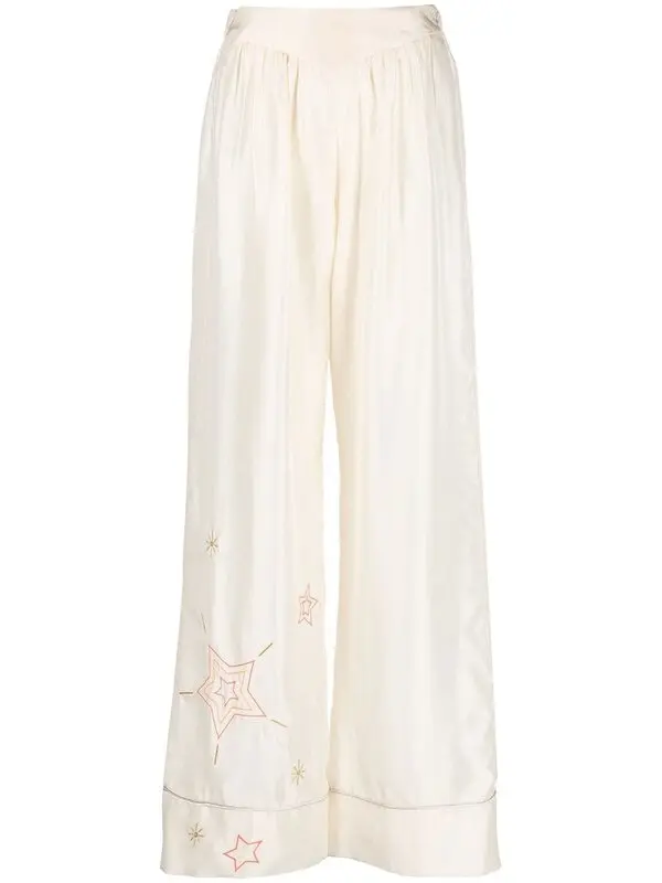 FORTE_FORTE Embroidered Palazzo Pants