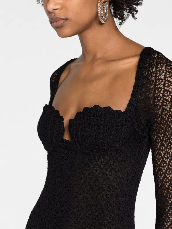 Blumarine Floral Appliqué Knitted Top