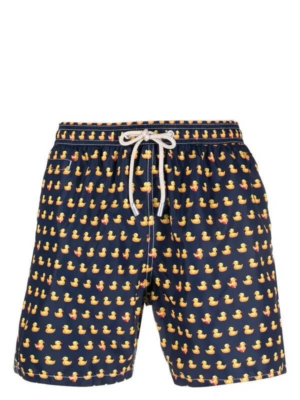 MC2 SAINT BARTH Lighting Animal-print Swim Shorts - Blue