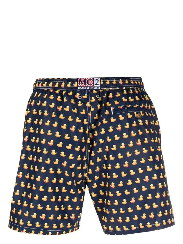 MC2 SAINT BARTH Lighting Animal-print Swim Shorts - Blue