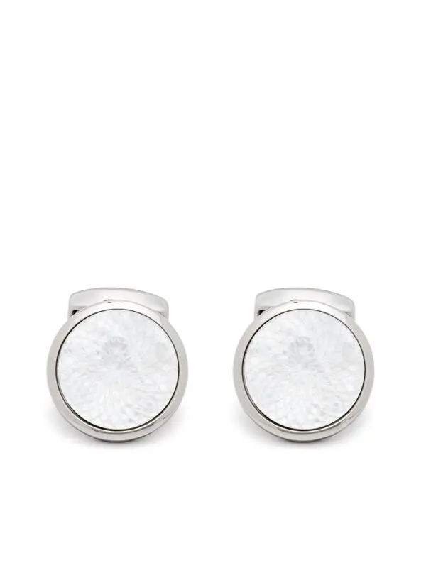 Tateossian Polished Mother-of-pearl Cufflinks - Silver