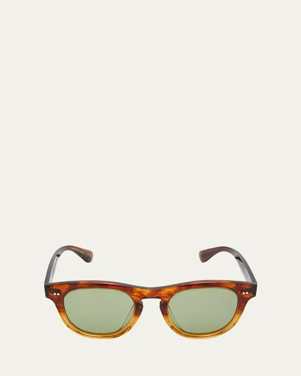 Oliver Spencer Rorke Round Acetate & Crystal Sunglasses - Amber