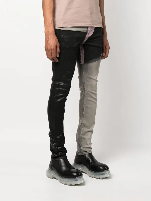 メンズ remake black&white skinny denim rick好