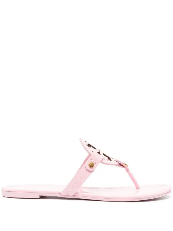 Tory Burch Cut-out Leather Flip Flops - Pink